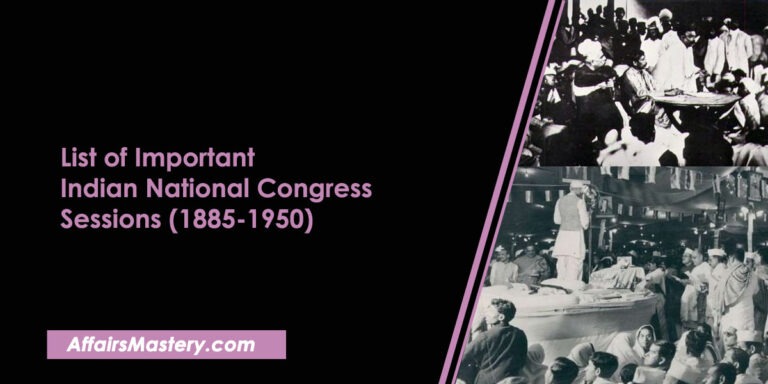 List of Important Indian National Congress Sessions (1885-1950 ...